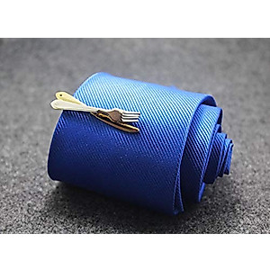 Flairs New York Gentleman's Premium Handmade Artisan Tie Bars Clips Cufflinks (2.00, Gold Knife/Silver Fork)