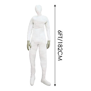 Life Size Dummy Posable Haunted House Props Dummy 6 Ft Full Size with Hands Halloween Dummy Decor Stuffed Bendable Mannequin DIY Haunted House Halloween Prop