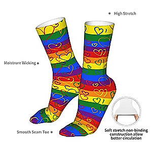Valentine's Day Socks Valentines Love Heart Novelty Socks Stocking Festival Stuffers 15.7 Inches Long Gifts for Women Men