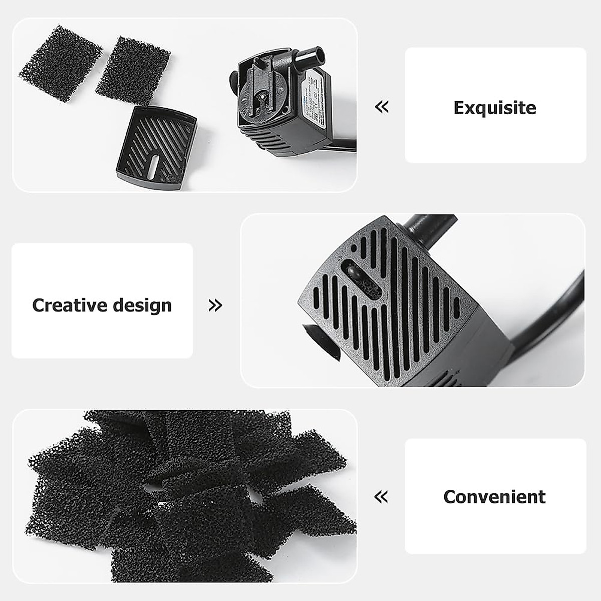 Happyyami 60pcs Water Pump Filter Cotton Aero Garden Replacement Filter Sponge Foam for Fish Tank Filters Aerogatden Small Water Dispenser Filter Sponge Tool Filter Pad Water Filter