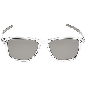 Oakley Men's OO9469 Wheel House Square Sunglasses, Polished Clear/Prizm Black Polarized, 54 mm