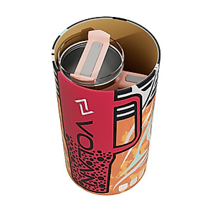 2nd Generation 40 oz Tumbler with Handle and Straw Insulated Tumblers Cups with Lids Straws Double Wall Vacuum Thermos cup 304 Stainless Steel Travel Mug Gifts for Men Women Him Her (Peach)