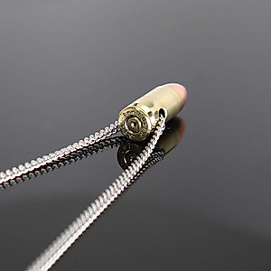 Real Metal 9mm Luger Bullet Jewelry Necklace Hand Polished Brass and Copper Finish