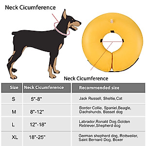 MUKSIRON Recovery Collar for Dogs,Soft Protective Inflatable Dog Cone Collar for After Surgery, Adjustable Elizabethan Collar for Small/Medium/Large Dog and Cats to Prevent from Scratching & Biting