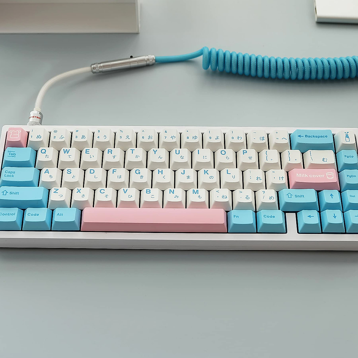 TOkey PBT keycap Cherry Profile 142 Key Dye Sublimation ANSI Layout Keycap for Mechanical Gaming Keyboard Cherry MX Switch (Milk Cover)