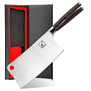 imarku Cleaver Knife 7 Inch Meat Cleaver - SUS440A Japan High Carbon Stainless Steel Butcher Knife with Ergonomic Handle, Ultra Sharp, Useful Kitchen Gadgets for Home and Restaurant