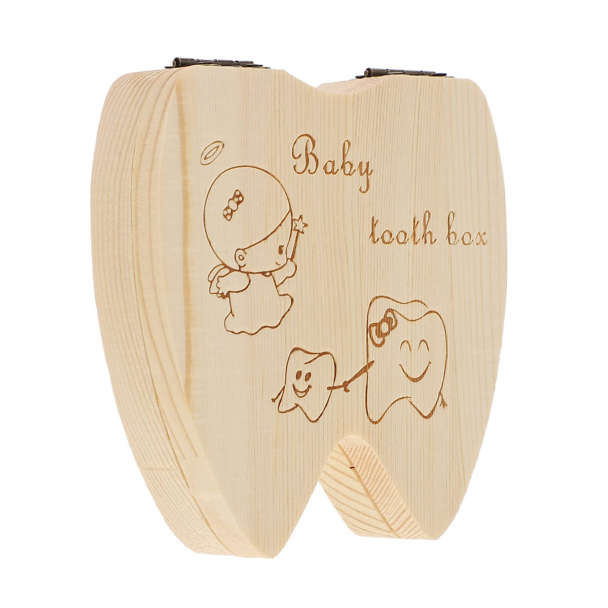 Kisangel 1pc Baby Tooth Save Box Tooth Fairy Box Teeth Souvenir Box Wooden Tooth Keepsake Box Teeth Storage Container
