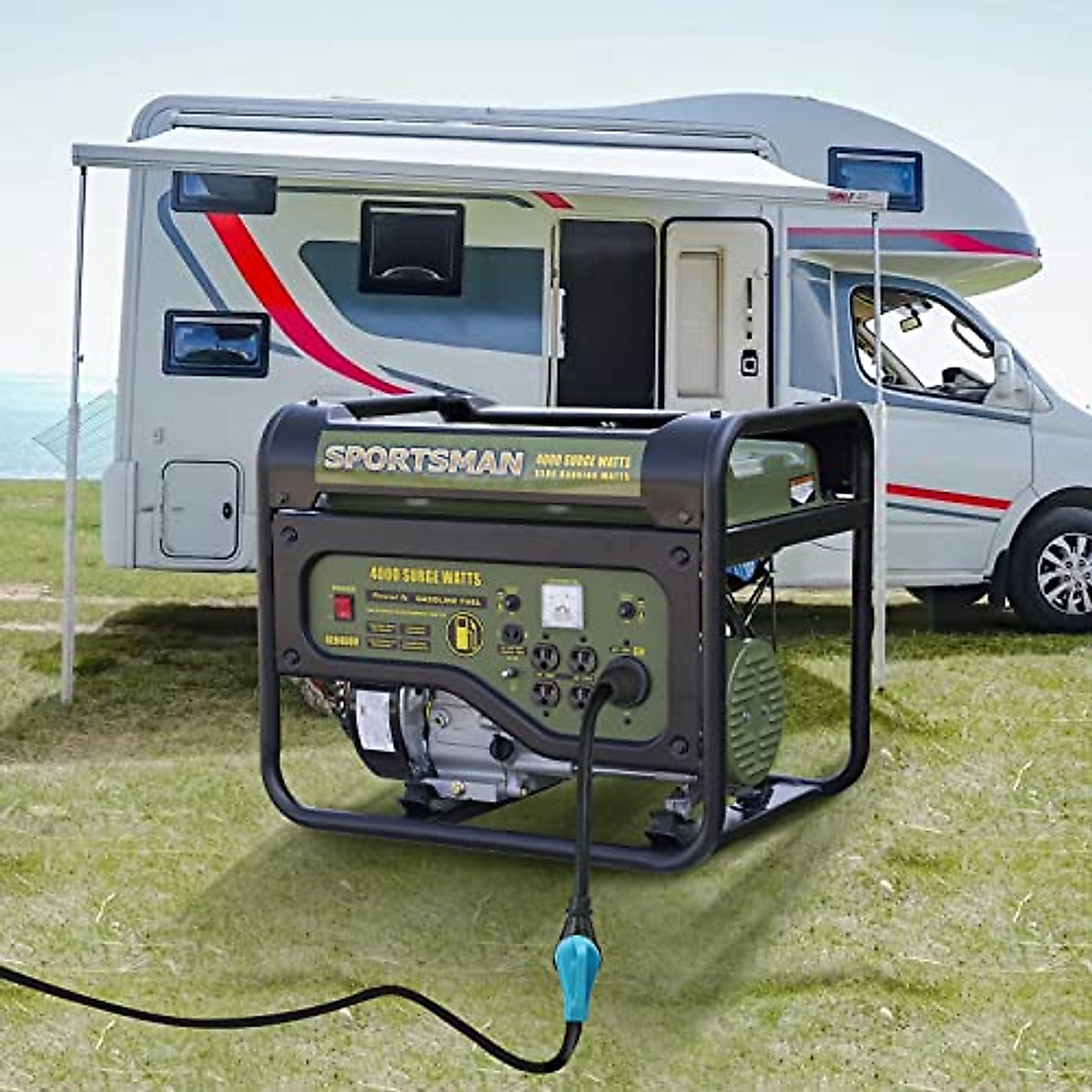 bchsadvb RV Generator Adapter Cord with Handle 12 Inch 30 Amp 125/250V 4-Prong L14-30P Twist Lock Male to TT-30R Female, STW 3/C 10 AWG