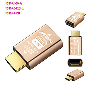 FUERAN HDMI Pass-Through EDID Emulator for use with Video splitters, Switches and Extenders (fit-Headless) 1920X1080@59hz