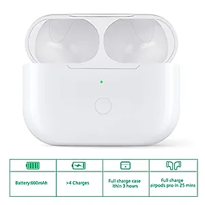 Wireless Charging Case for Airpod Pro, Airpod pro1st Generation Charger Case Replacement with Sync Button and Built-in 660 mAH Battery, No Earbuds Include