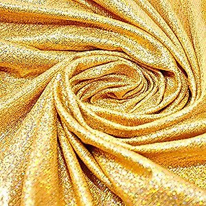 Shattered Glass Hologram Fabric by The Yard Width 58Inches Entelare (Gold/Gold 2yards)