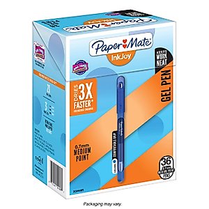 Paper Mate InkJoy Gel Pens Medium Point (0.7mm) Capped, 36 Count, Assorted Colors (2023009)