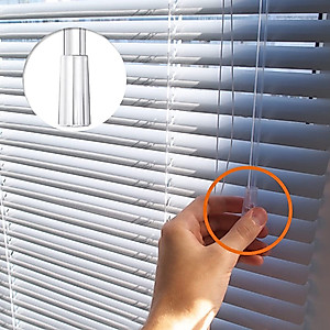 17 Inches 2 Pieces Blind Wand, Tilt Wand Replacement, Blinds Replacement Parts, Vertical Blind Opener, Clear Window Blind Wand, Blind Rod with Hook and Grip, Blind Opener Accessory