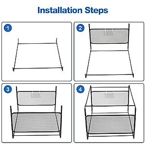 Mesh Hanging File Organizer,Torolle Letter-Size File Folder Holder Crate Frame -2 Pack, Black