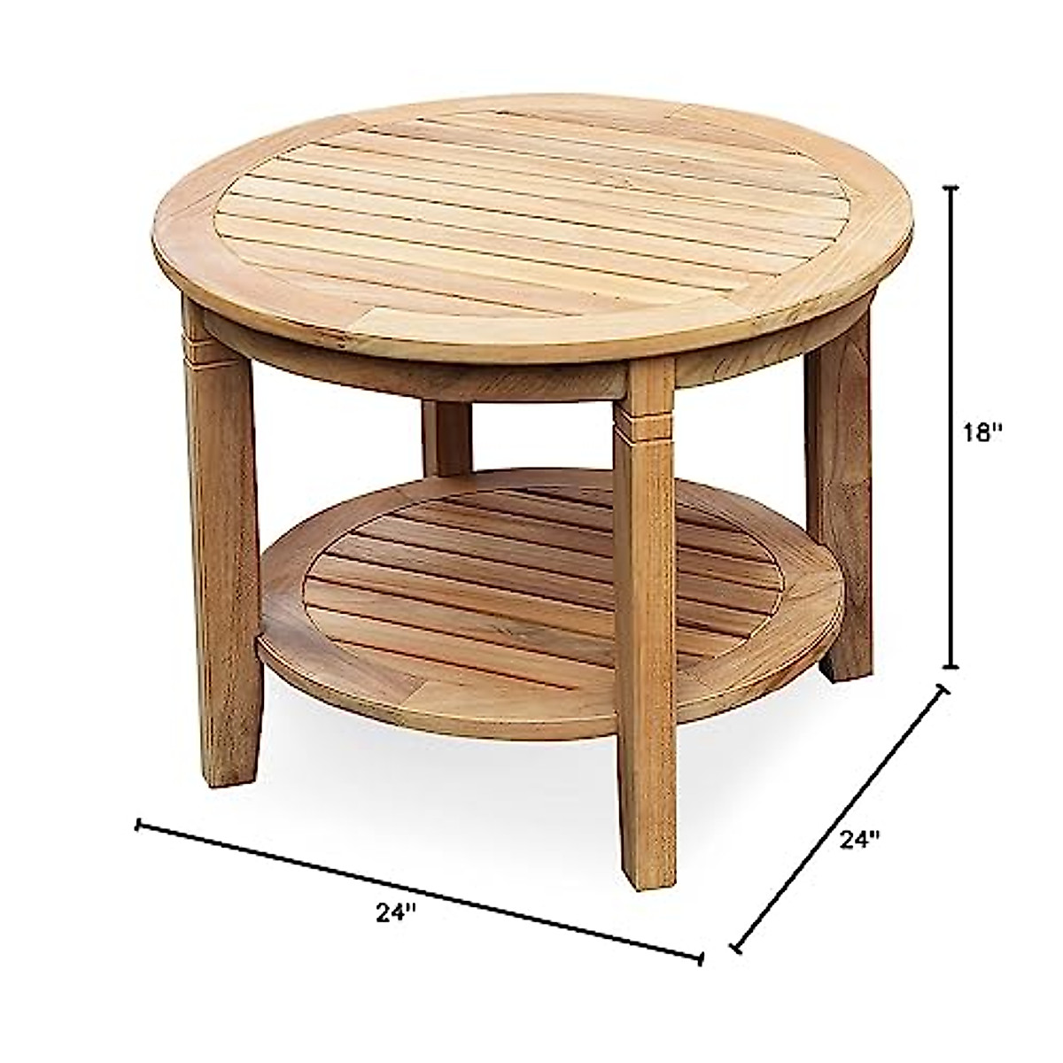 Cambridge Casual Arie Patio Side Table, Plantation Teak, 24 Inch/Natural Teak
