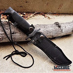 KCCEDGE BEST CUTLERY SOURCE Tactical Knife Survival Knife Hunting Knife Fixed Blade Knife Razor Sharp Edge Camping Accessories Camping Gear Survival Kit Survival Gear Tactical Gear 54658 (Rainbow)