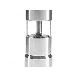Fletchers' Mill Stainless-Steel Pump and Grind Salt or Pepper Mill, Modern Thumb Button Grinder, One-Handed Operation