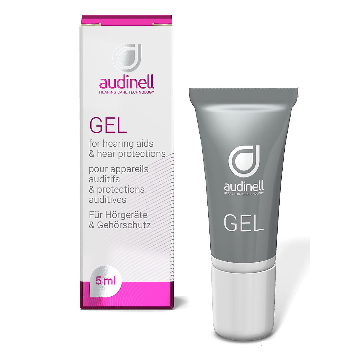 Audinell Ear Gel (5ml) | For Itchy Ears, Dry Skin, Rash, Eczema, Dermatitis | Naturally Hydrates, Moisturizes, Lubricates Ear Canal | Aids Insertion of Hearing Devices, Earbuds, Earplugs, Earmold