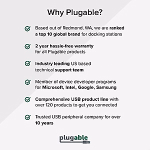 Plugable USB C Ethernet Adapter, Fast and Reliable Gigabit Connection, Compatible with Windows 11, 10, 8.1, 7, Linux, Chrome OS, Dell XPS, HP, Lenovo