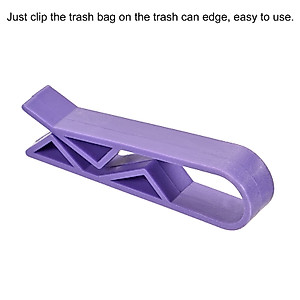 MECCANIXITY Garbage Bin Clip Kitchen Trash Can Waste Basket Garbage Bin Clamp Non-Slip Clip Clamp Purple, Pack of 16