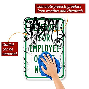 SmartSign - K-7744-P-PE-12x18-D1 "Reserved for Employee of the Month", Parking Sign | 12" x 18" Plastic Green on White