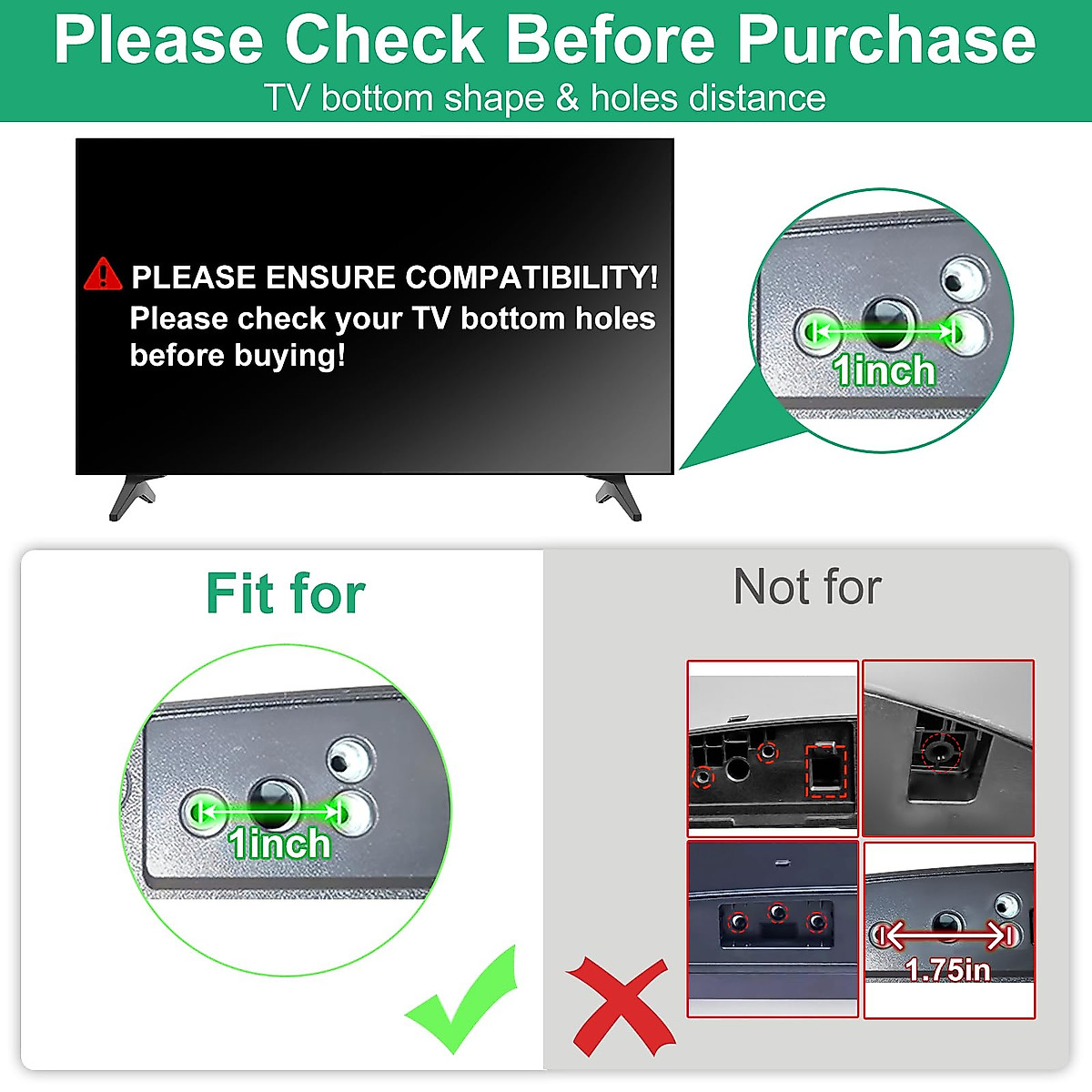TV Stand for LG TV Replacement Stand, TV Stand Legs for 60 65 Inch LG TV Legs 60UJ6050 60UK6090 60UM6900 60UN7300 65UJ6300 65UK6090 65UM6900 65UM7300PUA 65UN6950 Stand for LG TV Stand Base with Screws