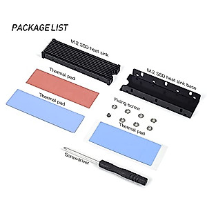 M.2 PS5 SSD NVMe Heatsink for Samsung 990 980 Pro 970 EVO Plus SN570 SN750 SN850 Firecuda 530 NVME or SATA m2 2280 SSD Cooling Heatsink, Black