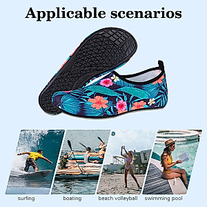 Aqua Socks Beach Water Shoes Barefoot Yoga Socks Quick-Dry Surf Pool Swim Shoes for Women Men(Forest,9.5/10.5 Women,8.5/9 Men,40/41 EU)