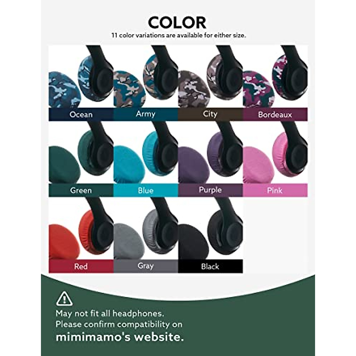 for Earpads Repair & Protection | Mimimamo Super Stretch Headphone Cover L Size (Black) May not fit All Headphones. Please Confirm Compatibility on Mimimamo's Website