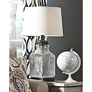Signature Design by Ashley Sharolyn Modern Farmhouse 30.13" Glass Table Lamp, Silver