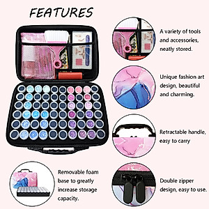 Muzagroo Art Diamond Painting Storage Case, 60 Slots Bead Portable Shockproof Organizer and Accessory Box with 5D Diamond Art Accessories and Tools Kits