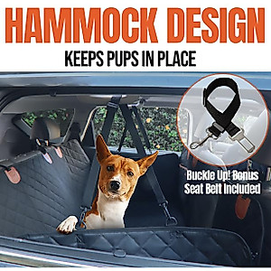Large Backseat Cover for Dogs. Car Seat Extender with Hard Bottom & Mesh. Heavy Duty Hammock. Full Car/SUV Protection - Back seat Extender for Dogs. Black. Hard Bottom Car Seat Cover for Dogs. Gray