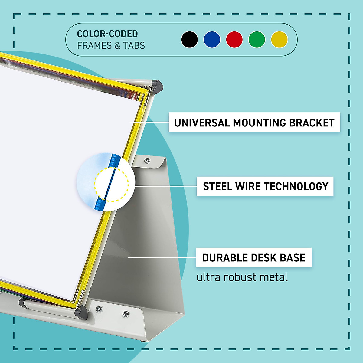 Tarifold Desktop Reference System With 10 Display Pockets, Assorted Colors, 20 Sheet Capacity (D291)
