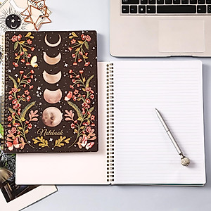 Spiral Notebook - Notebooks Spiral Bound with Back Pocket, Lined Journal Notebook, Spiral Journal for Women, 8.5" x 11", 144 Pages, College Ruled Writing Notebook, 100gsm Paper, for Office & School