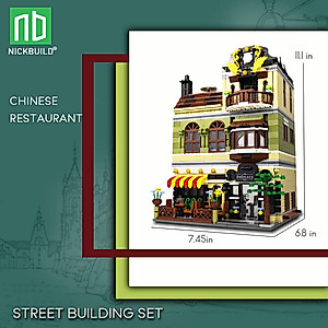 Nickbuild Street Chinese Restaurant MOC Building Blocks Toy, Towns Series Kits, Buildable City Toys, Collectible Play Model Set and Building Kit for Kids and Teens (1326 PCS)