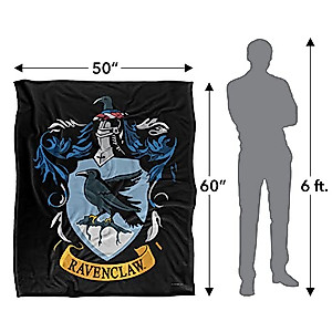 Harry Potter Blanket, 50"x60", Ravenclaw Crest 1 Silky Touch Sherpa Back Super Soft Throw Blanket