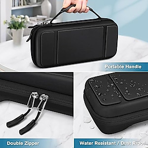 Fintie Case for ASUS ROG Ally X 2024 / ROG Ally 2023, Shockproof Protective Cover Hard Shell with Inner Pocket & 14 Game Card Slots, Black