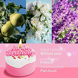 Glehaven Birthday Candles Happy Birthday Gift for Women.Pure Soy Scented Birthday Candle.Unique Candles for Women Birthday Candles for Cake Gift- Pink