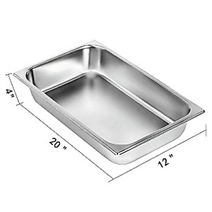 Full Size Stainless Steel Steam Table Pans w/Lids,Food Warmer Buffet Server,Suitable for Hotel,Restaurants and CateringQ
