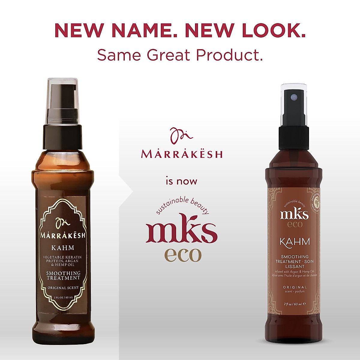 MKS eco Kahm Smoothing Treatment, Original Scent - 2 fl oz - Hair Smoothing Treatment - Vegetable Keratin Protein, Moroccan Argan Oil, Hemp Seed Oil - Vegan & Cruelty Free