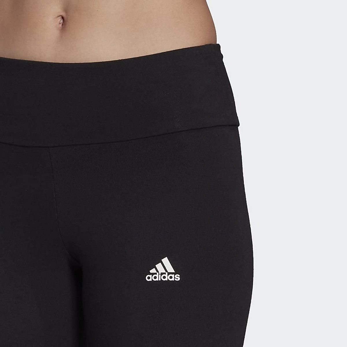 adidas womens Loungewear Essentials High-waisted Logo Leggings Tights, Black/White, 3X US