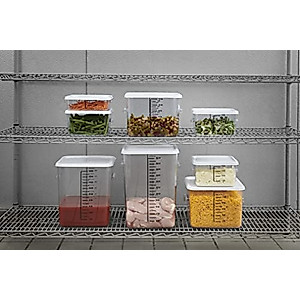 Rubbermaid Commercial Products Polycarbonate Space Saving Storage Container, 1-Gallon, Clear, Best use for Restaurant Kitchens/Lunch, Pack of 12