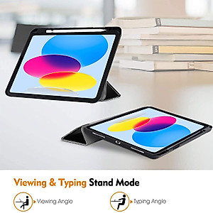 Hi Space for iPad 10th Generation Case 10.9 inch 2022 with Pencil Holder, Colorful Leaf Trifold Protective Shockproof Cover foriPad 10th Gen Auto Sleep Wake for A2757 A2777