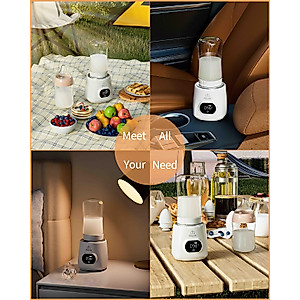 Babyaid Portable Bottle Warmer, Fast Heating Bottle Warmer with 4 Adapters, 4 Gears Temperature Smart Control Bottle Warmer, Cordless Trval Baby Bottle Warmer for Breastmilk or Formula, Pearl White