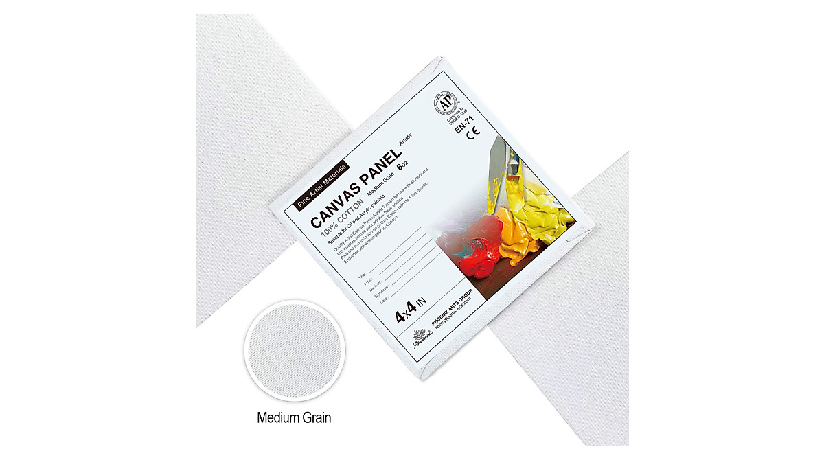 Small 4x4 Inch Painting Canvas Panels - 12 Pack for Artists & Beginners