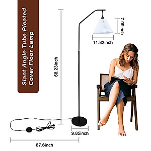 ArtCredit Arc Floor Lamp - 68.23in, Stylish Standing Lamp with Foot Switch, Lamps for Living Room, Bedroom, Office - 9W 2700K LED Bulb Included (Black)