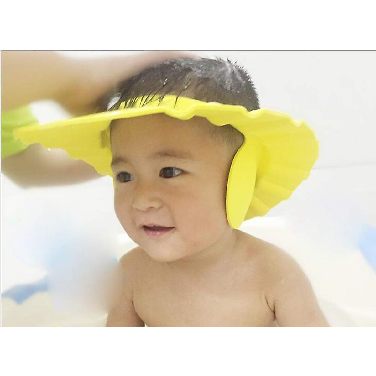 3Pcs Baby Shower Cap Soft Adjustable Bathing Shampoo Hat with Ear Protection Bath Protection Cap Children Wash Hair Sheet Hats (Random Color)