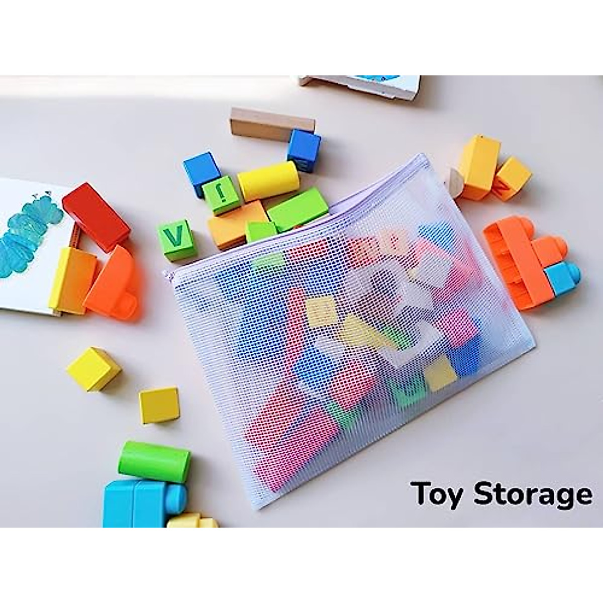 CHIF HAUTH 20pcs Mesh Zipper Pouch Bags, Waterproof Zipper Bags in A4 Size, Ideal for Organizing Office Supplies, Cosmetics, Stationery, and Board Games Storage