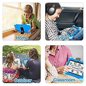 Fivahiva Kids Tablet 7 inch Tablet for Kids 2-12 Android 11 Go Quad-core 2GB+32GB Dual Camera Parental Control Pre-Installed iWawa Learning Game Software Toddler Tablet with Drop-Proof Case