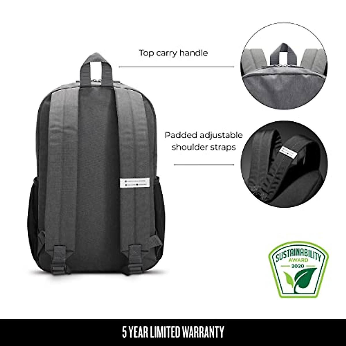 Solo Re:Solve Laptop Backpack, Black/Gray, 15.6"